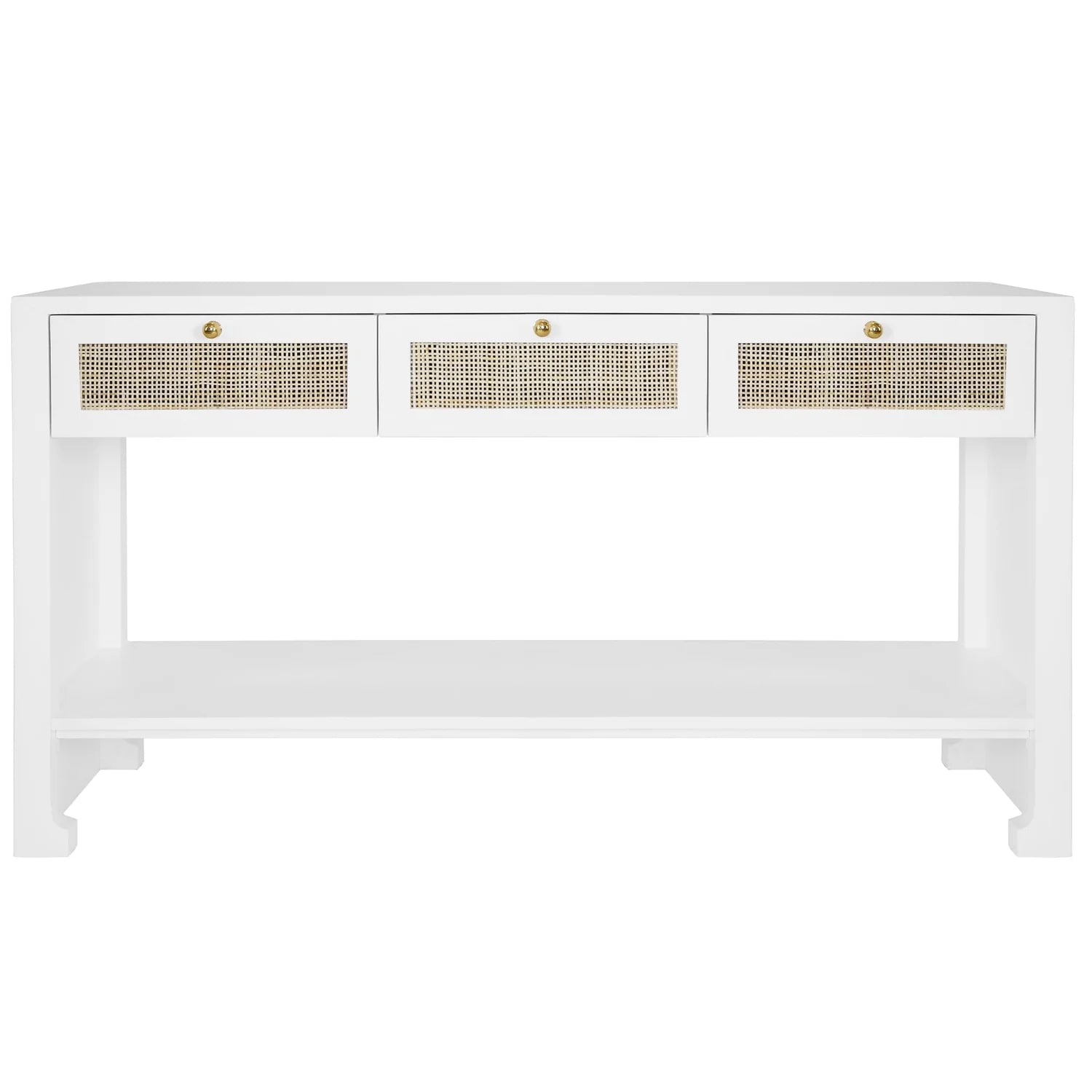 Harbor Cane Console - White – Coastal Furniture – Coastal Bleu