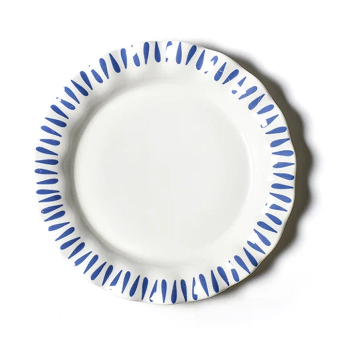 Iris Blue Drop Ruffle Dinner Plate – Coastal Kitchen & Dining – Coastal ...